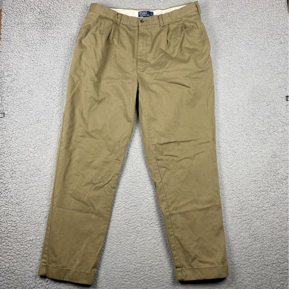 Polo Ralph Lauren | Pants | Polo Ralph Lauren Mens 38x32 36x3 Hammond Pants Khaki Chino Pleated ...